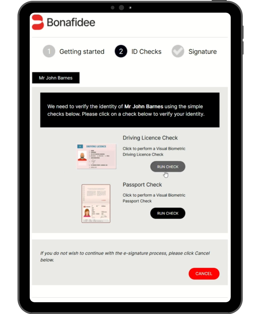 E-witnessing | Bonafidee's electronic signature verification software